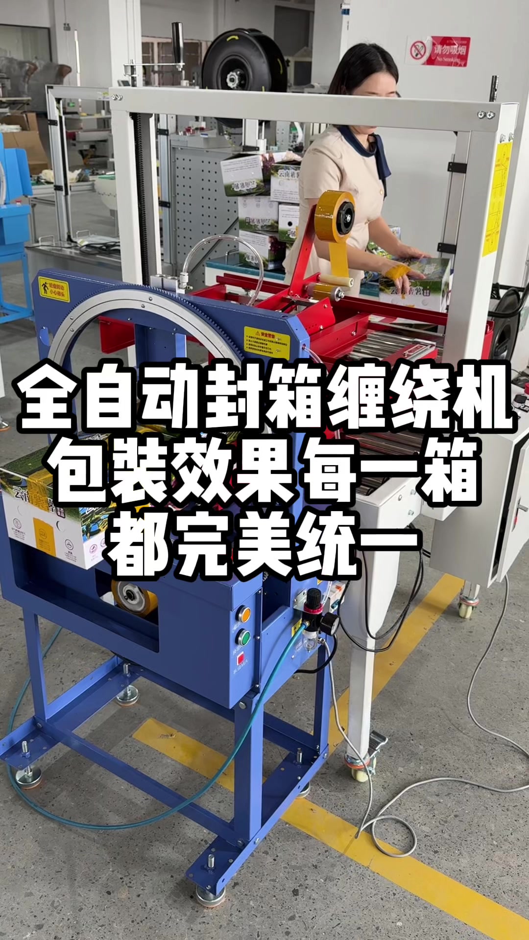 全自动封箱缠绕机 包装效果完美统一#封箱缠绕机 #全自动封箱机 #...