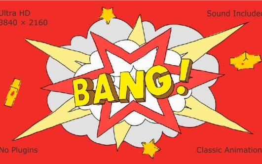 AE模板-卡通炸弹引燃爆炸效果卡通动画风格片头logo模板