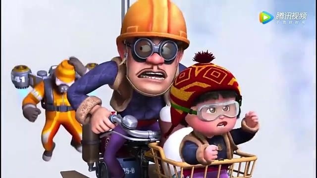 熊出没之夺宝熊兵,嘟嘟差点被神秘人抓走,全靠飞行器的帮忙了