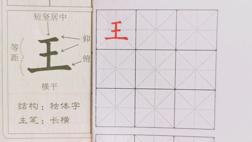 王字书写注意事项