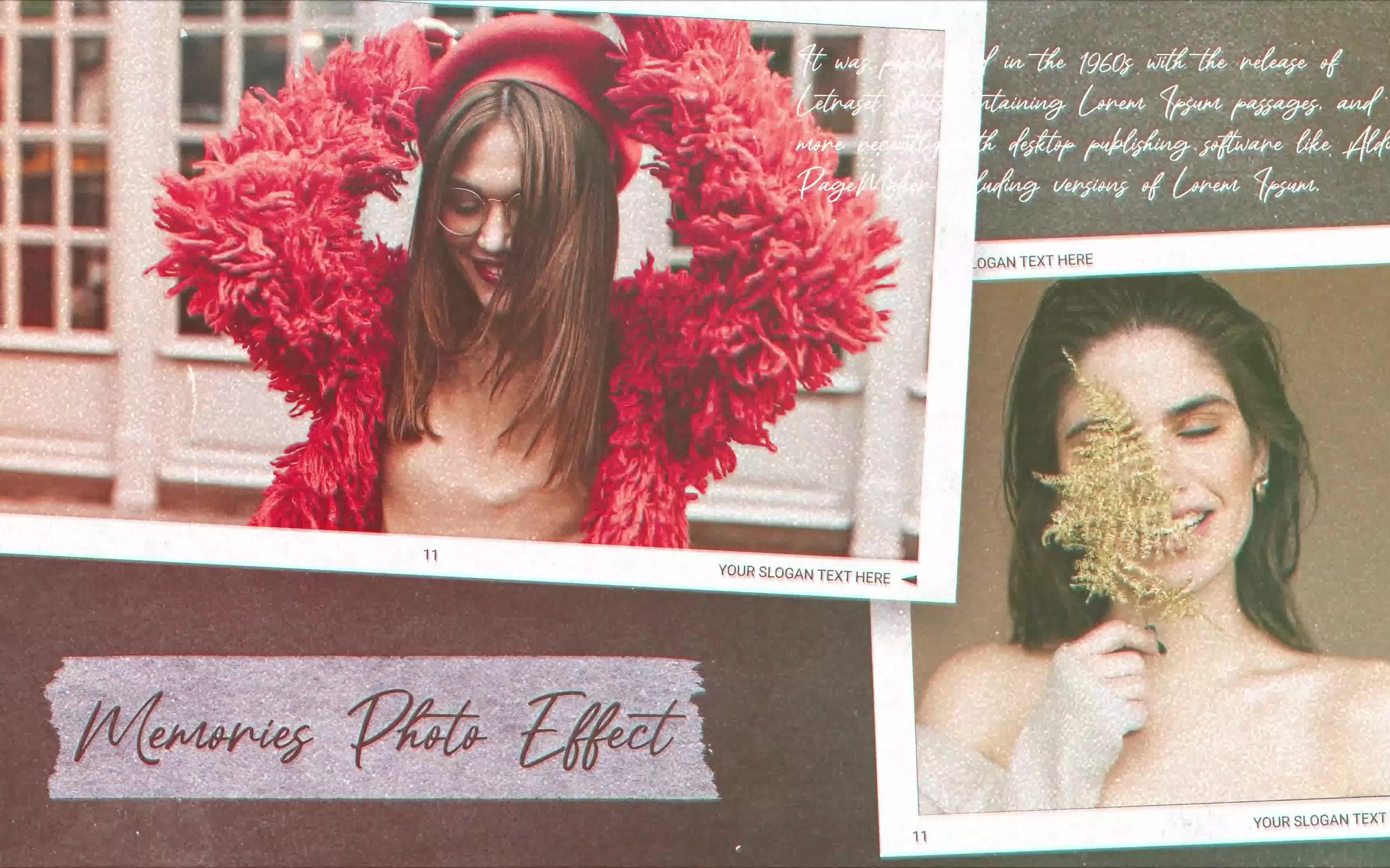 AE模板-回忆照片相片带白色边框特效的幻灯片视频相册视频同学聚会...