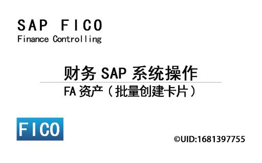 财务SAP系统操作之FA资产(批量创建卡片)