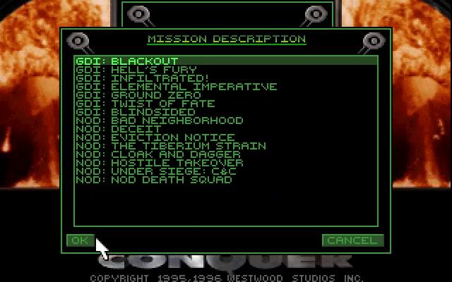 【命令与征服系列安装演示】2 《命令与征服1 资料片隐秘行动 DOS》