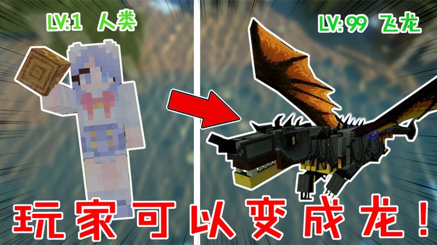 我的世界:玩家可以变龙生存?拥有三种独立龙巢,还能长出翅膀!