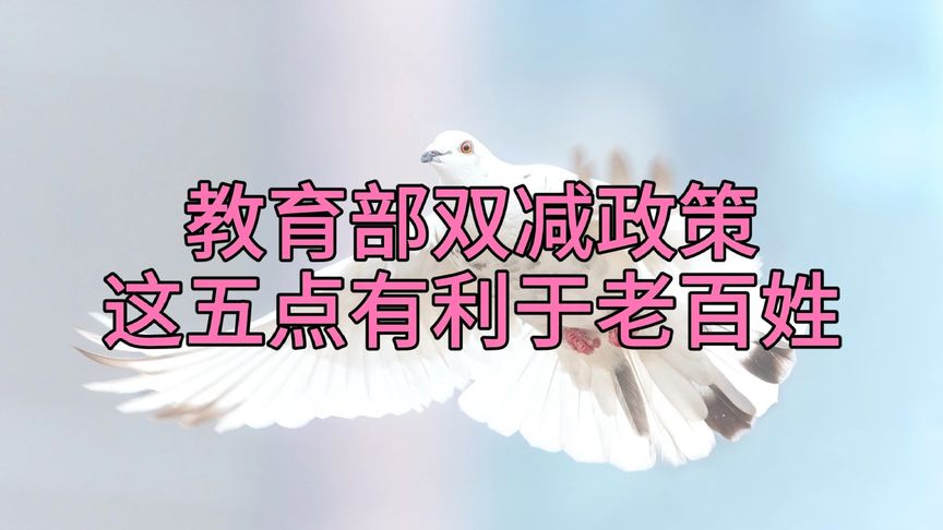 随着双减政策的实施,我总结了五条有利于老百姓的点
