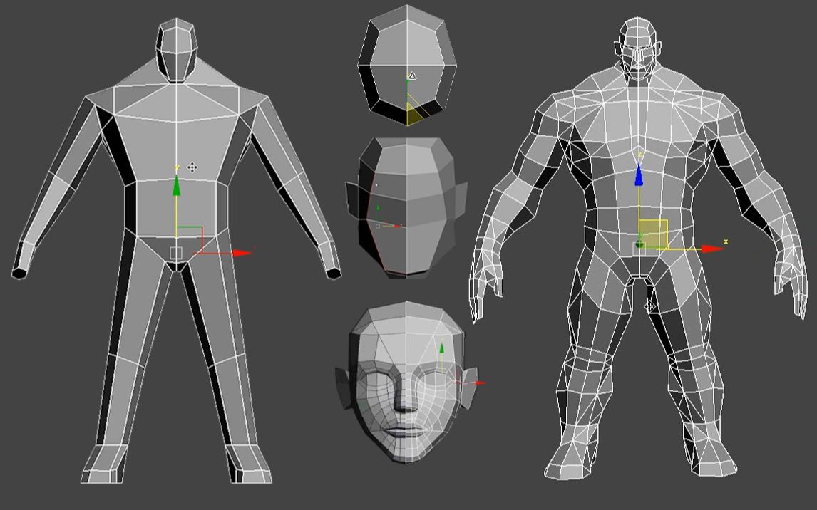 【3dmax人物建模】从拉box开始教你,男人体基础模型超详细布线教程