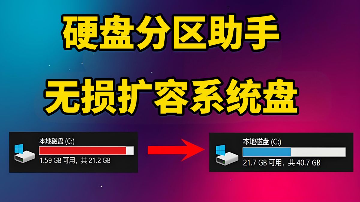 C盘空间告急?一个工具轻松实现系统盘扩容!3分钟搞定,安全不丢数据!
