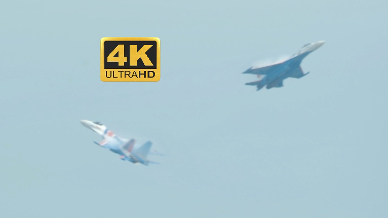 【4K】【珠海航展】俄罗斯“勇士”飞行表演队SU-35S落叶飘+双机...