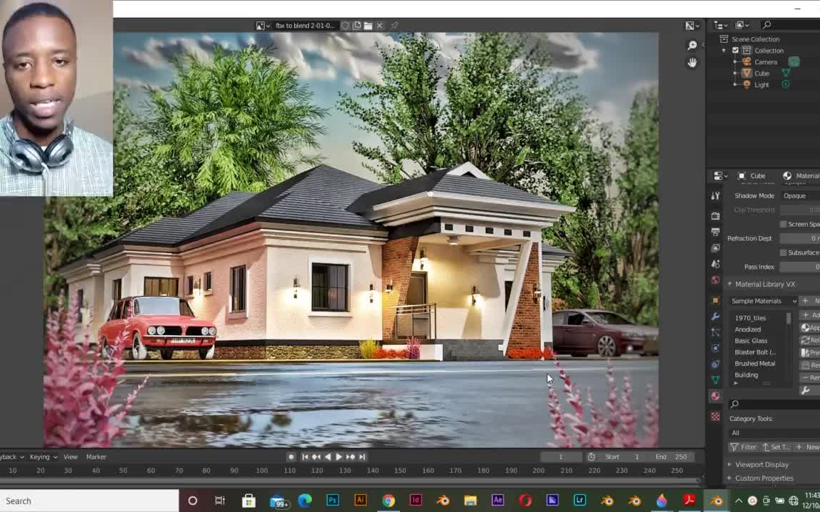 Blender与Revit3D建筑效果图渲染制作 场景实例出图视频教程