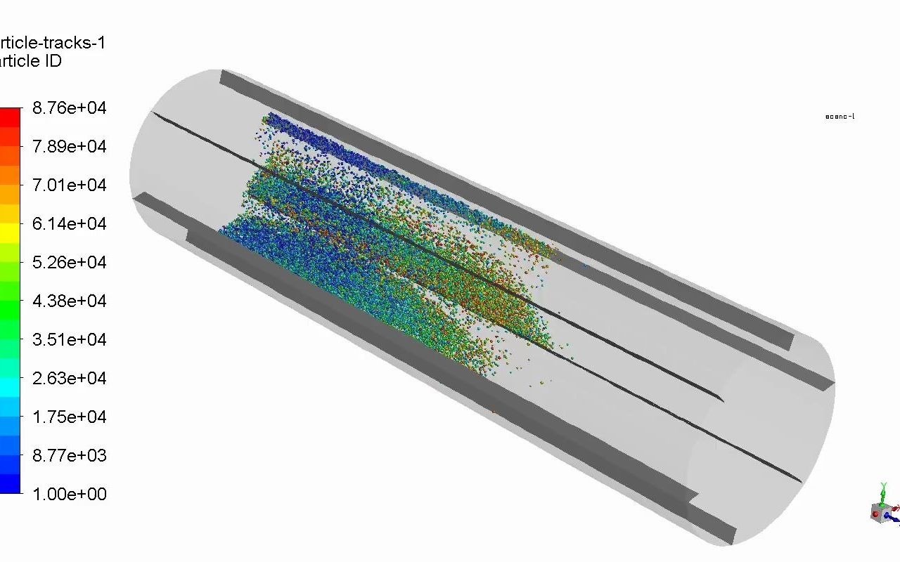 Ansys Fluent中的DEM模型+旋转网格+流固耦合 模拟回转窑颗粒运动 2