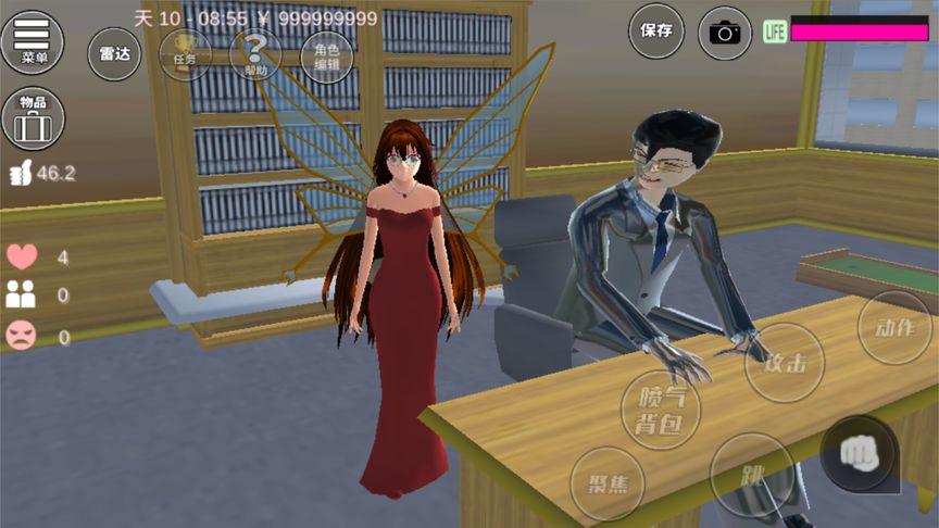 樱花校园模拟器:小夕想利用蒲团进去金库失败?只能传送到一楼去