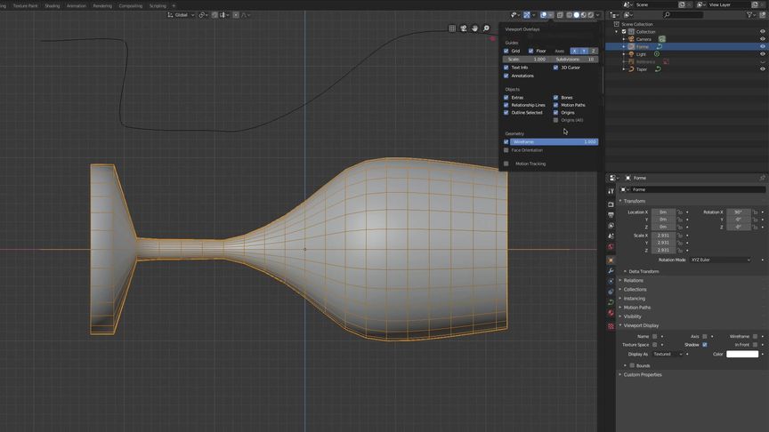 Blender 2.8 - 47 - 贝塞尔曲线的造型使用法-嘿·是法语哦