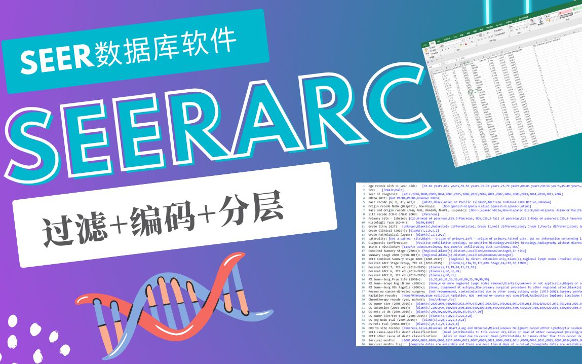 SEER课程免费配套--SEERARC数据过滤+字段编码+分层体系化数据...