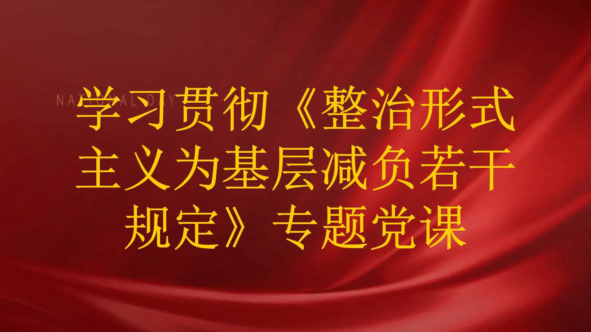 学习贯彻《整治形式主义为基层减负若干规定》专题党课