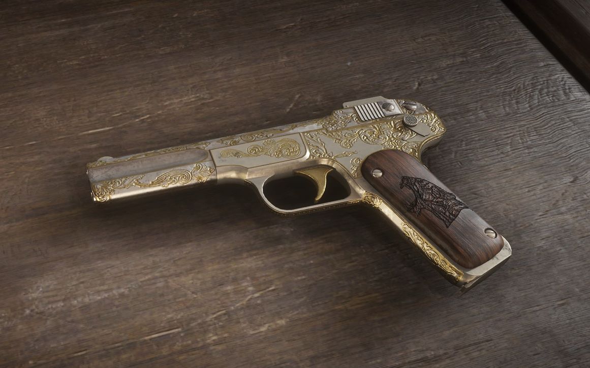 【荒野大镖客2】分享一些自己的武器搭配雕饰第三期(手枪篇)