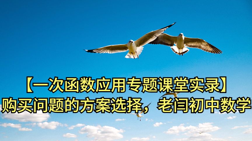 【一次函数应用专题课堂实录】购买问题的方案选择,老闫初中数学