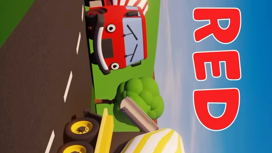 水泥搅拌车混凝土搅拌车动画-五颜六色