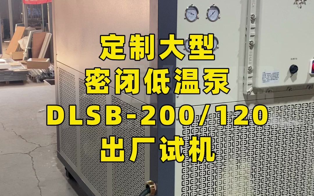 定制大型密闭低温泵DLSB-200-120出厂试机