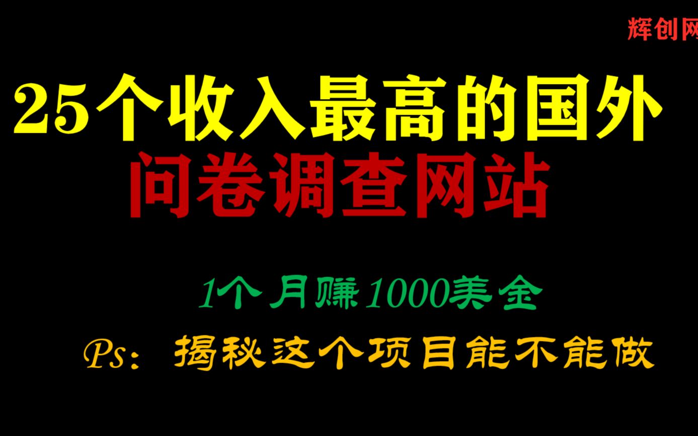 25个收入最高的国外问卷调查网站