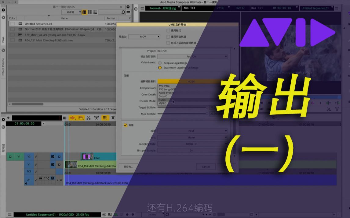 Avid Media Composer如何输出音视频一体的文件?