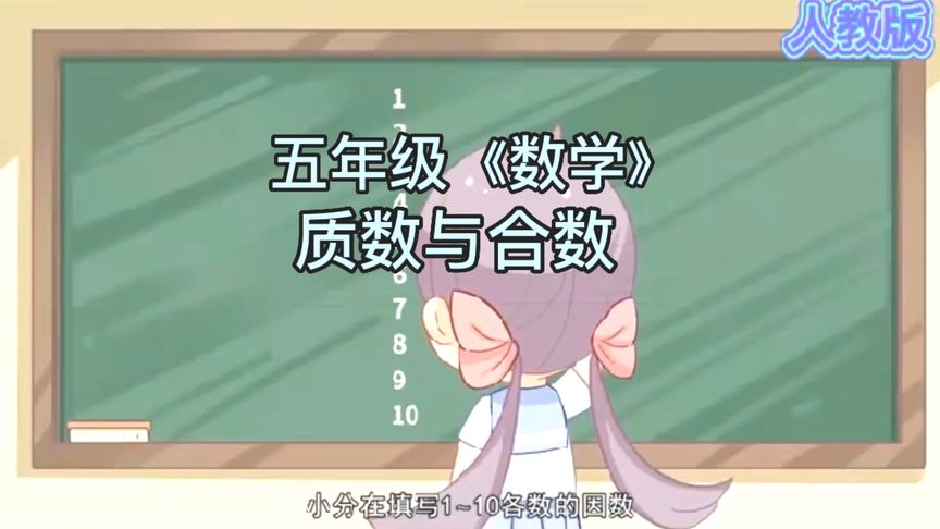 五年级《数学》:质数与合数。小初全动画课程,让学习轻松有趣