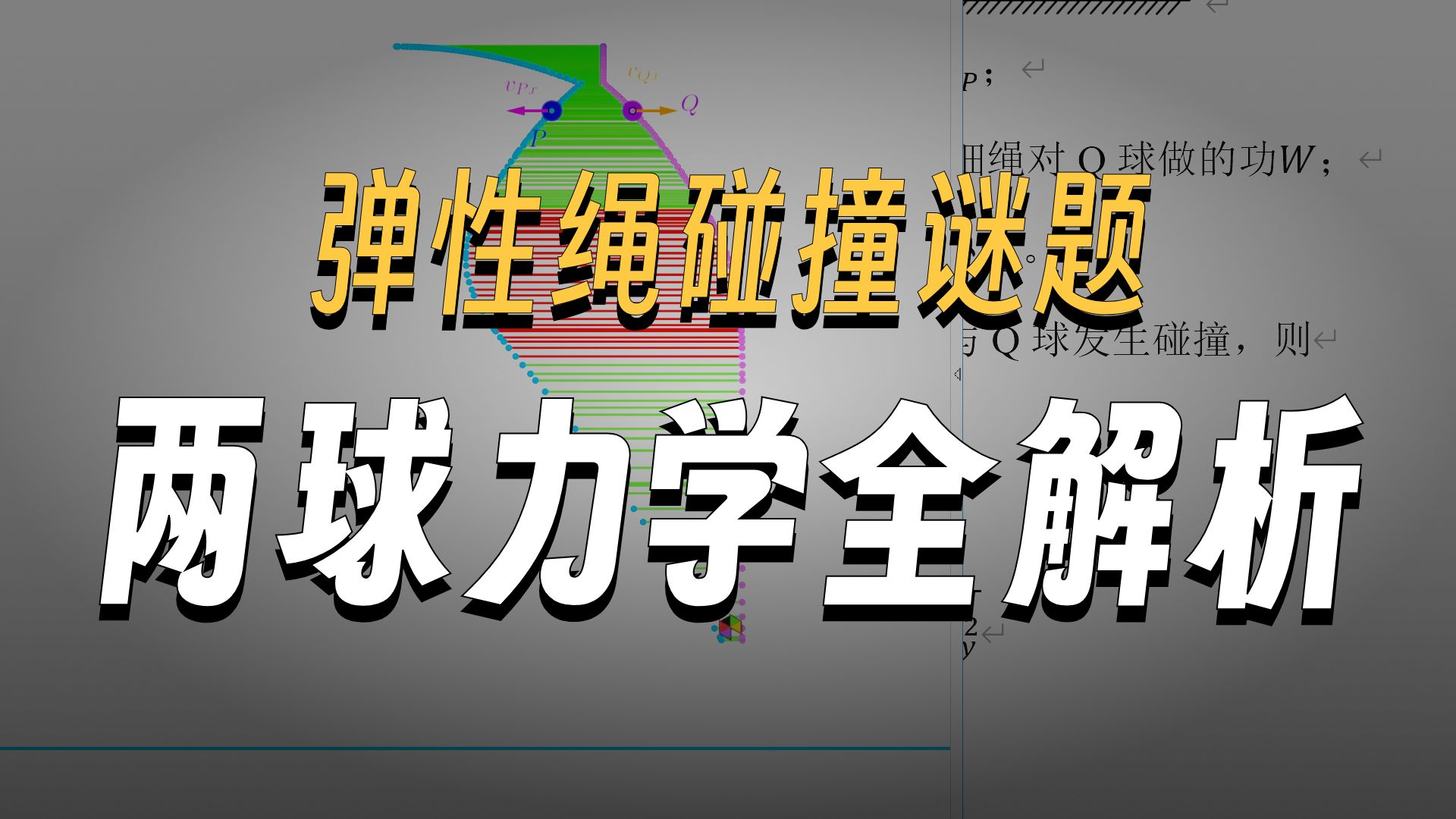 弹性绳连接体的空中弹性碰撞综合问题