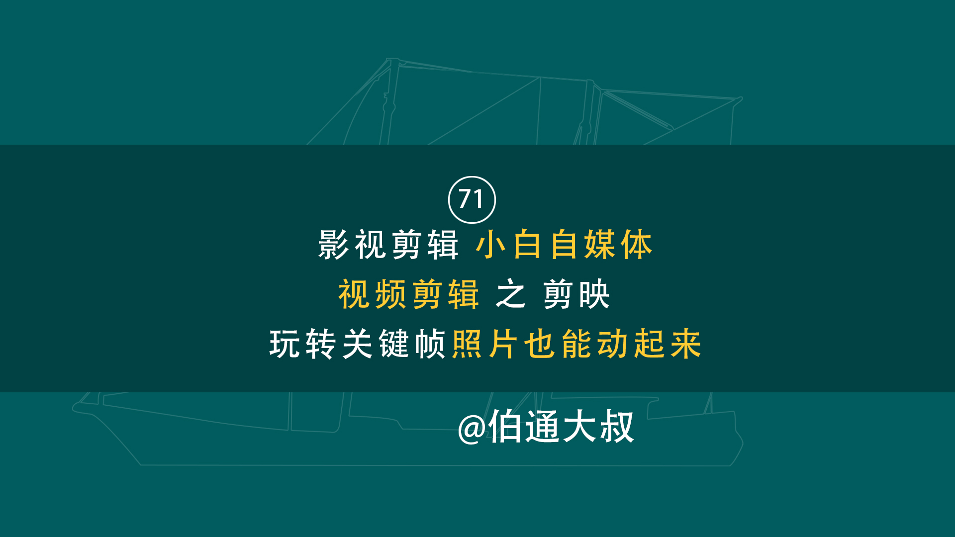 第71期影视剪辑小白自媒体视频剪辑剪映玩转关键帧照片也能动起来
