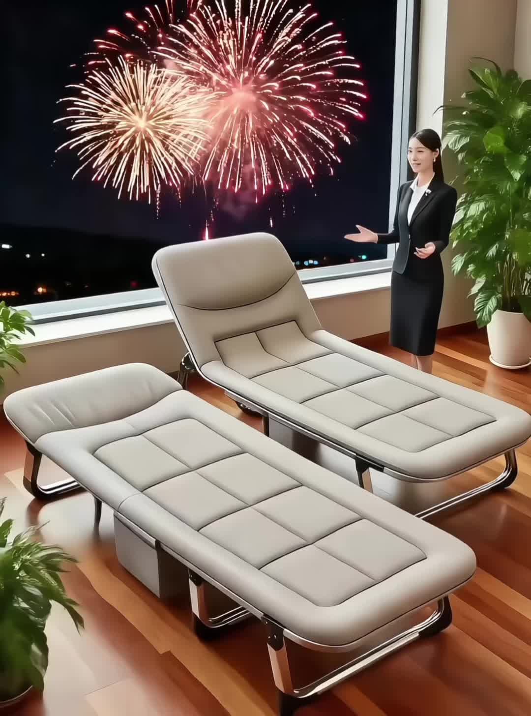 办公室午休折叠躺椅 休息不将就!这款折叠床让舒适触手可及 忙碌日常...