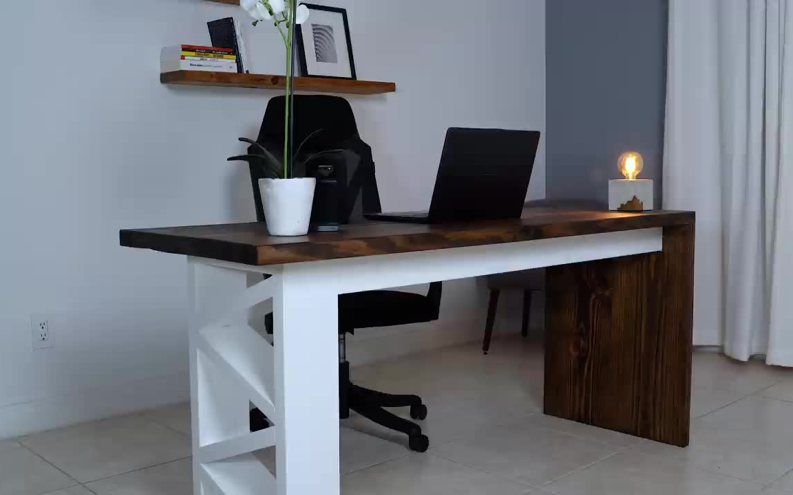 DIY 全木质家庭 办公的电脑桌