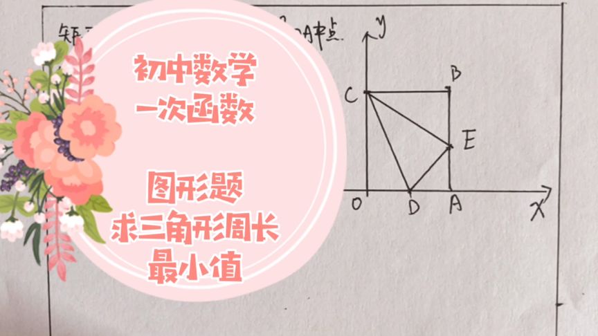 初中数学一次函数 图像题求三角形周长最小值