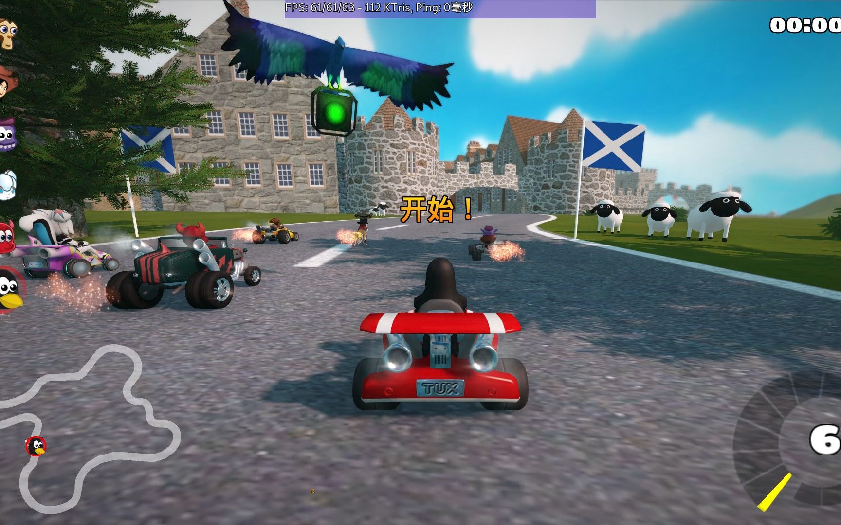 SuperTuxKart v1.3 高清HD最高画质究竟是什么模样?(卡丁车游戏)