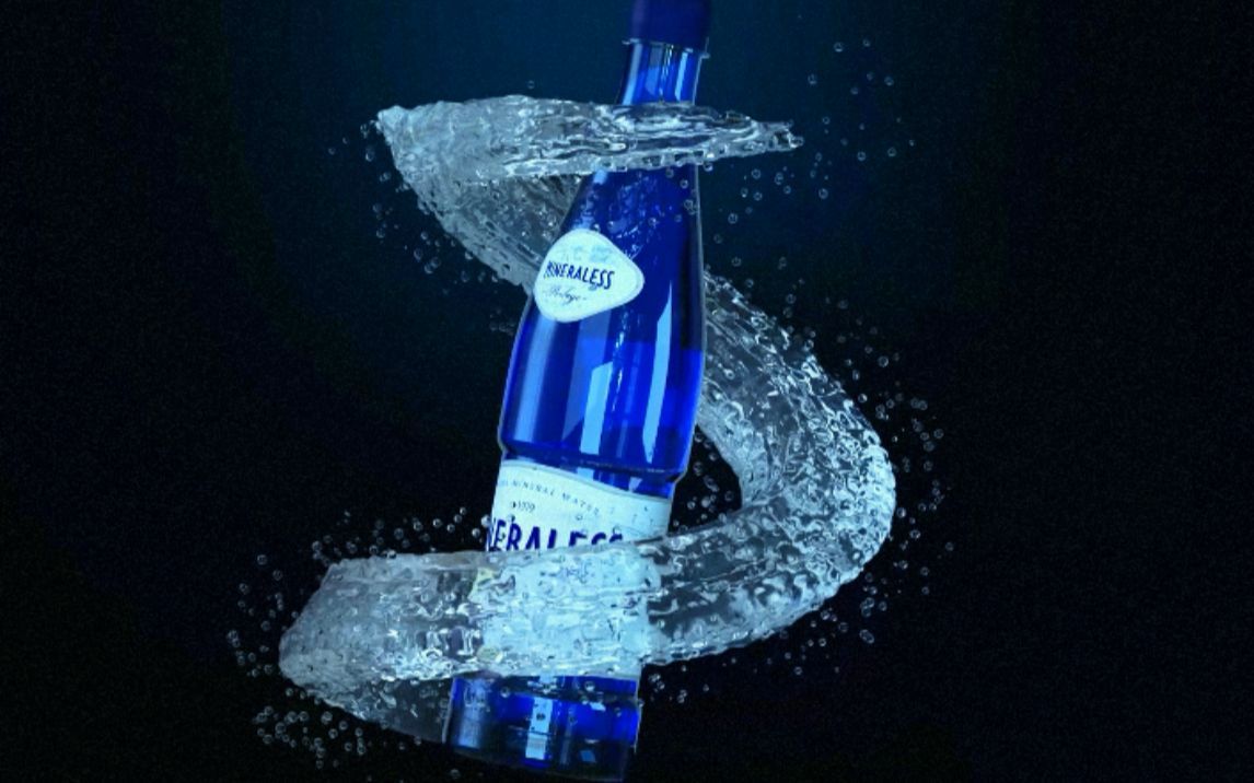 【C4D教程】不瞒大家!一个教程告诉你!如何制作超顺滑水流环绕瓶子...