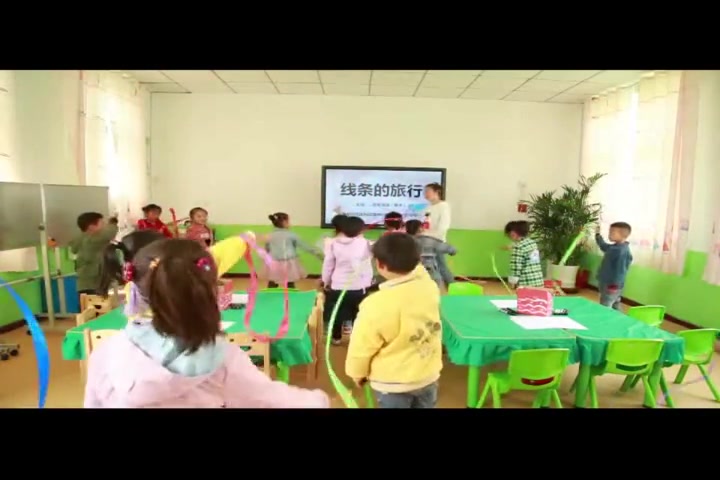 幼儿园大班美术《线条的旅行》课堂实录优质课视频公开课教学视频
