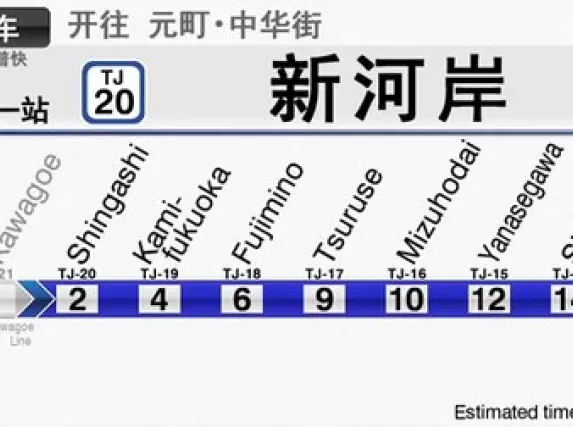 ...东横线-港未来线 川越市-元町中华街 乘客信息系统(双屏、车内报站)
