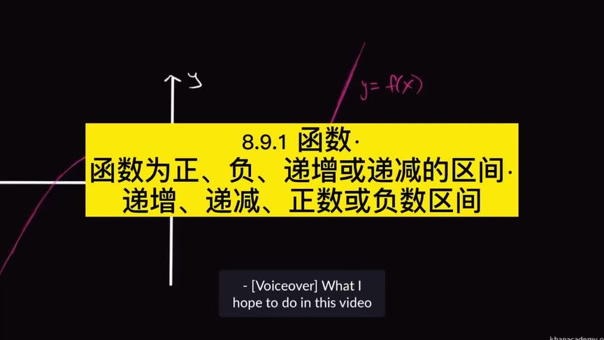 8.9.1 函数·函数为正、负、递增或递减的区间·递增、递减