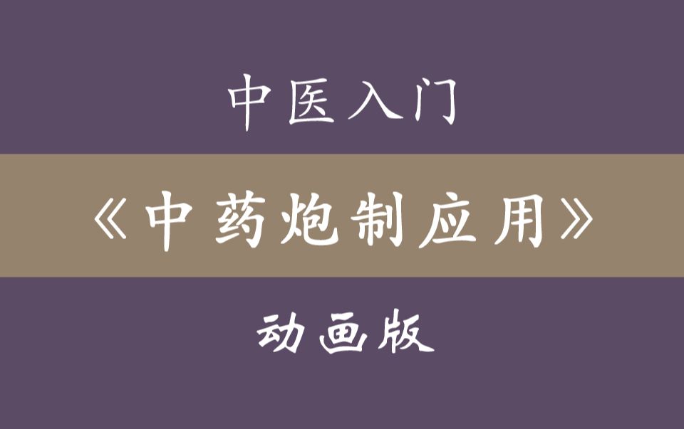 【中医入门】中药临床应用 动画版
