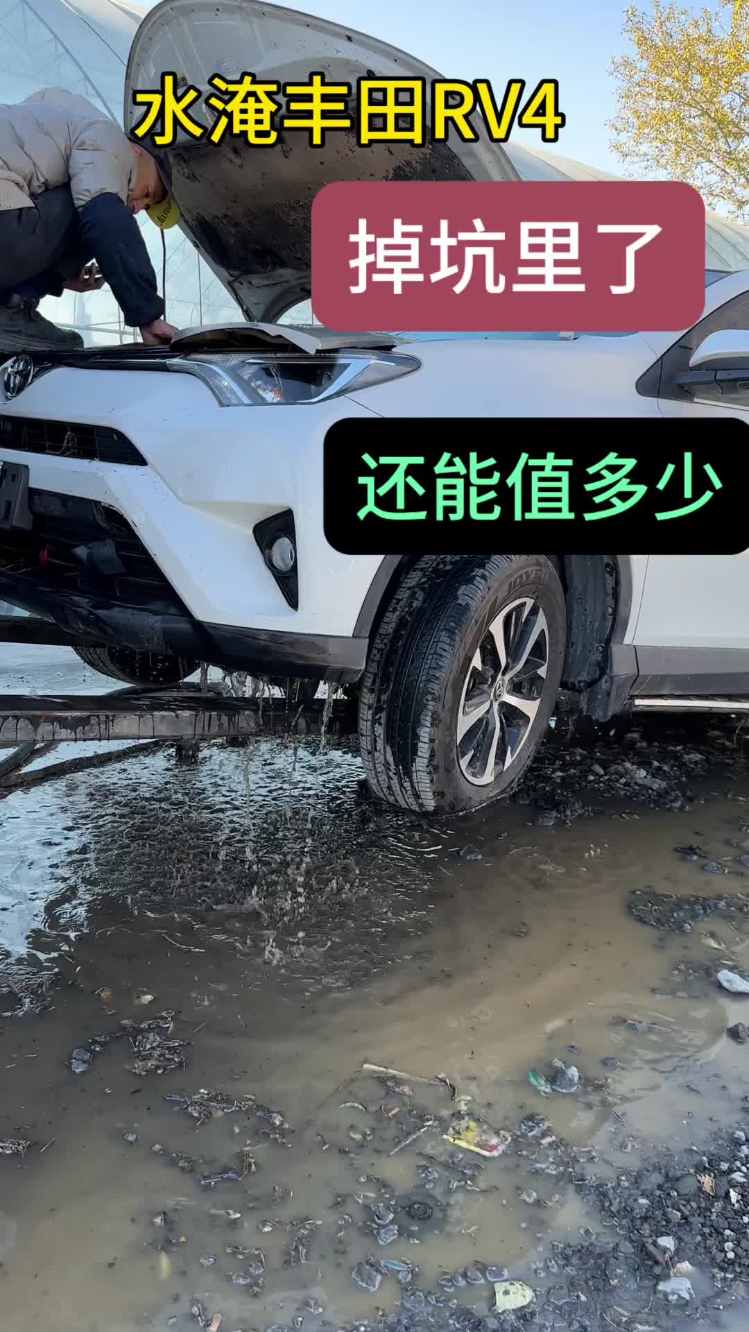 被冲走的RAV4 #水淹车修复#事故车维修#年轻人#汽车爱好者#成年人