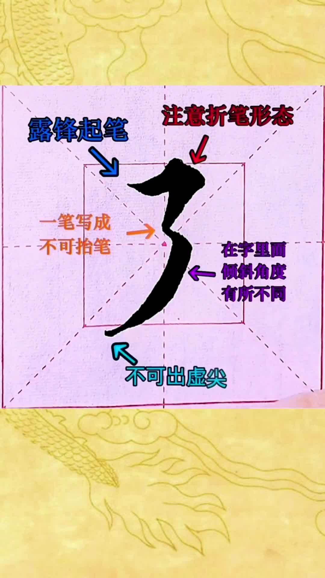 书友私信回复:"横折折撇"详解!