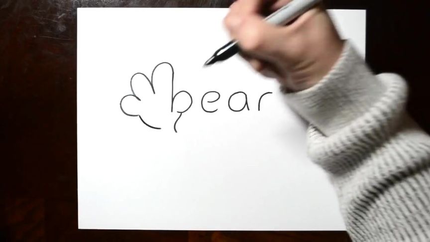 教你如何用英语单词熊画出卡通熊!太经典了~