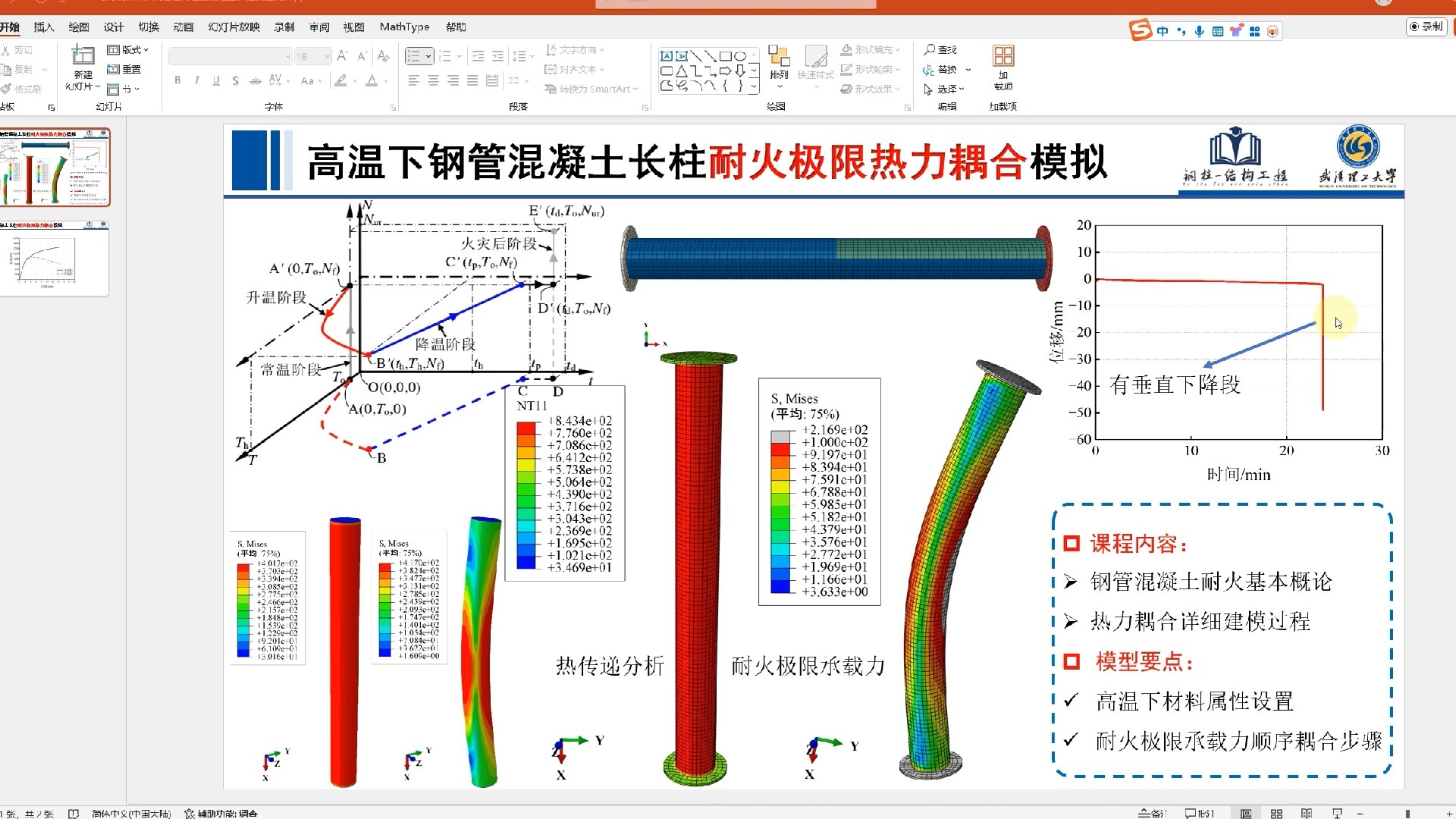 ABAQUS精品课A4—高温下钢管混凝土长柱耐火极限热力耦合模拟