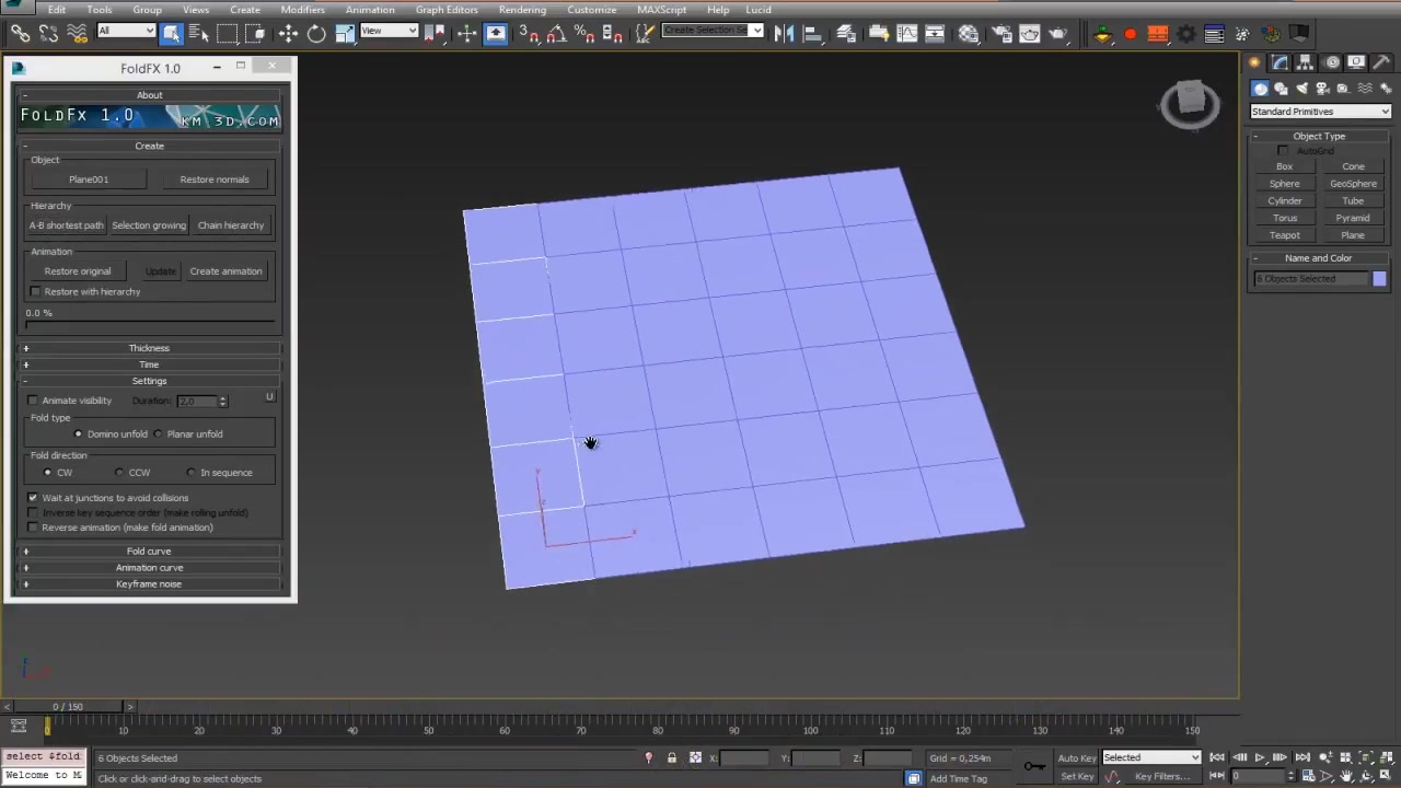 3dsmax多边形折叠动画插件FoldFx 1.0 - 3ds Max Script