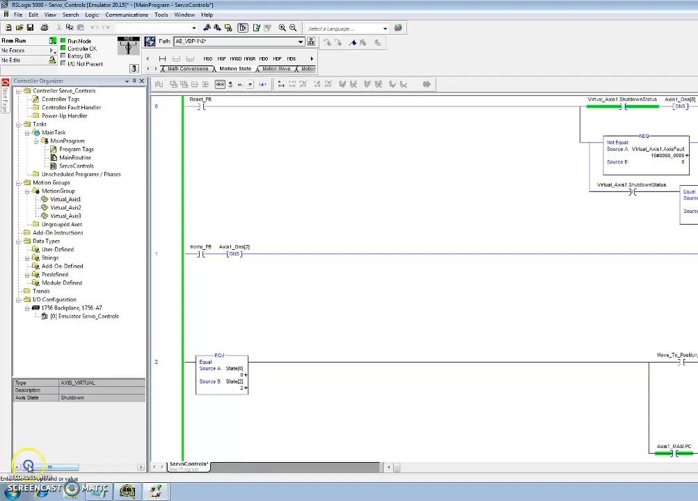 Allen-Bradley RSLogix 5000 - AB PLC伺服控制第 3 部分