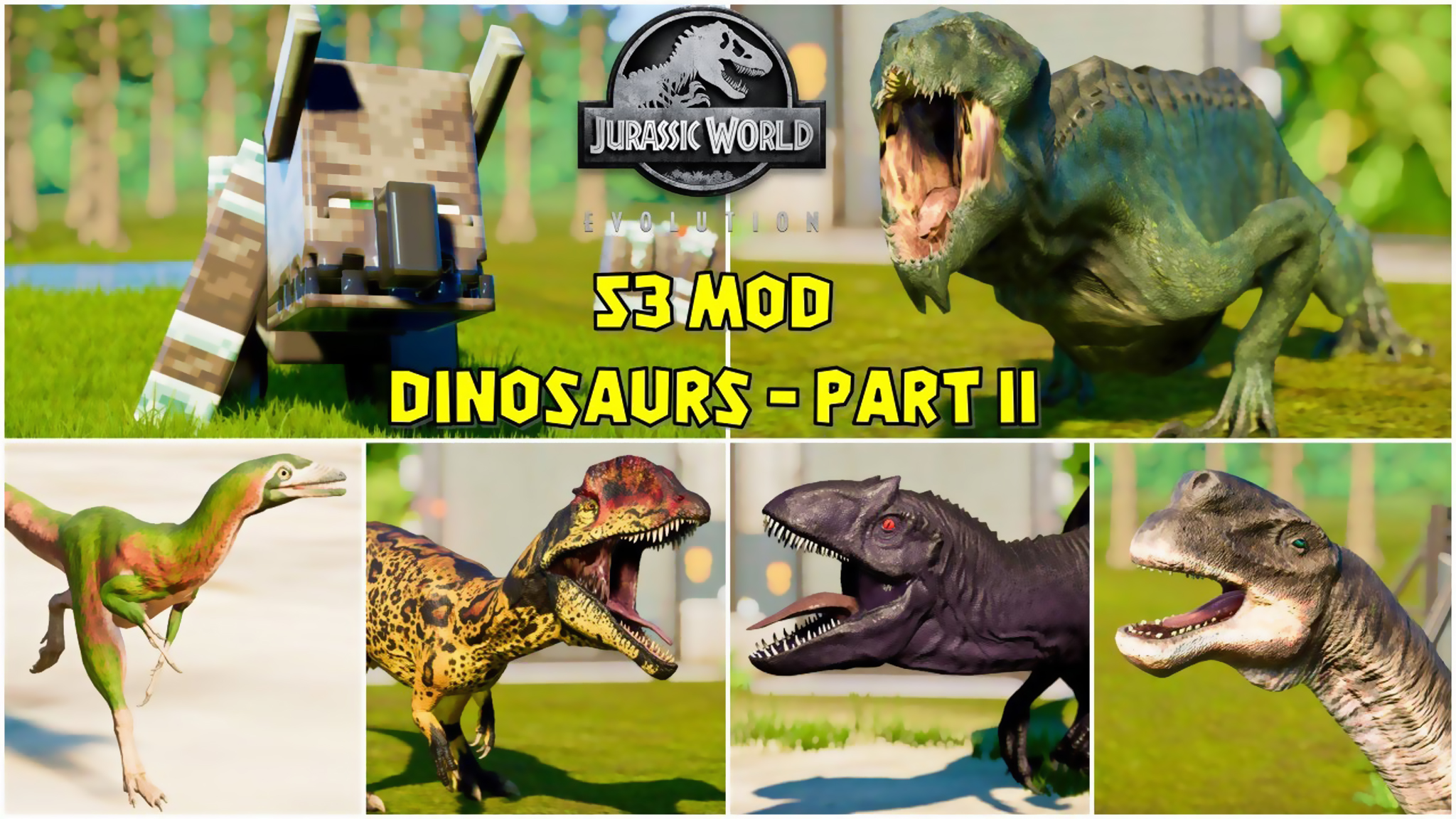 新 MOD 里的 53 种恐龙造型~(侏罗纪世界:进化)