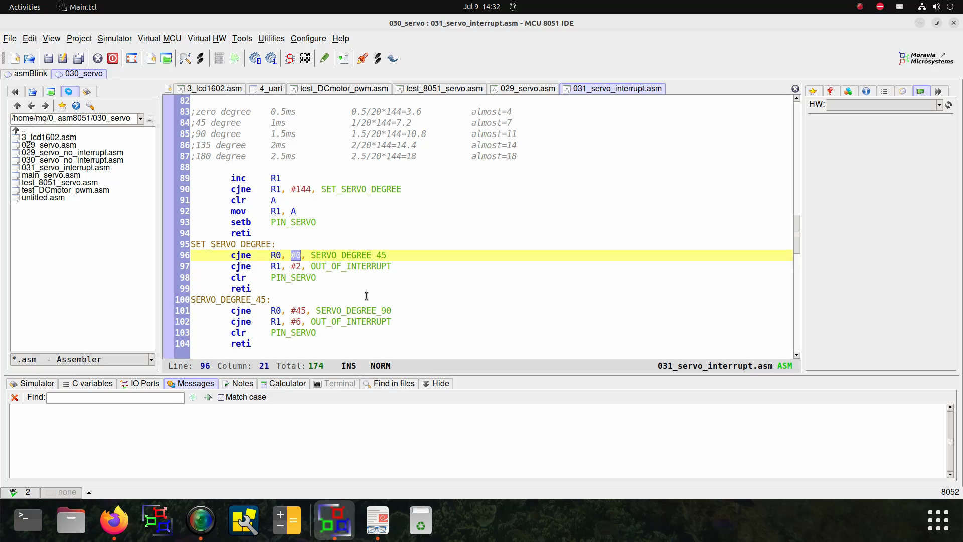 030 - 8051 汇编指令解读 - servo_interrupt