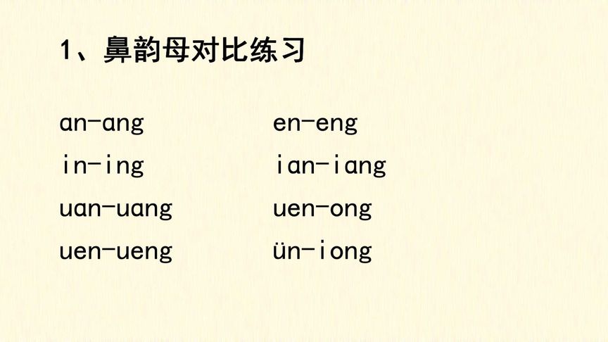 普通话练习78.前鼻韵母和后鼻韵母的分辨练习