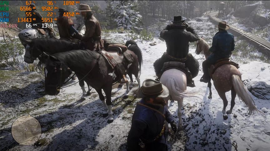 荒野大镖客2 5800X3D+海妖X73+3070Ti 火车大盗任务 顺道看荔枝