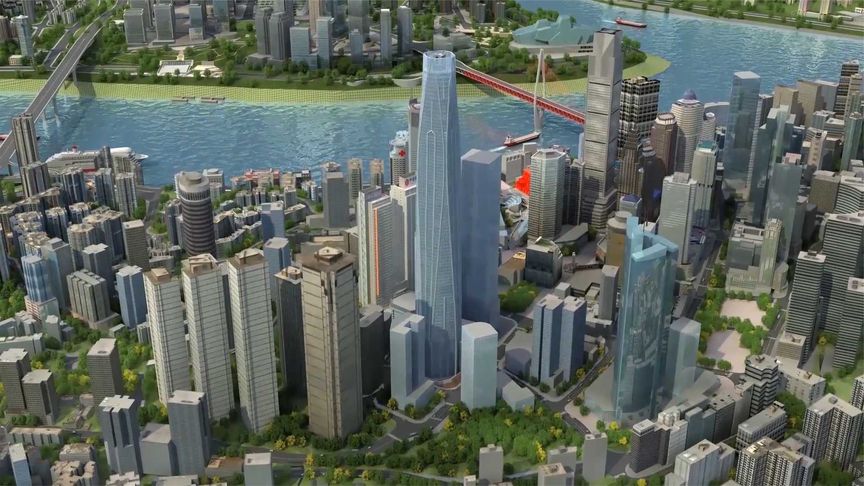 重庆塔400多米超高层项目建设管理BIM模拟施工(2016.7.14)