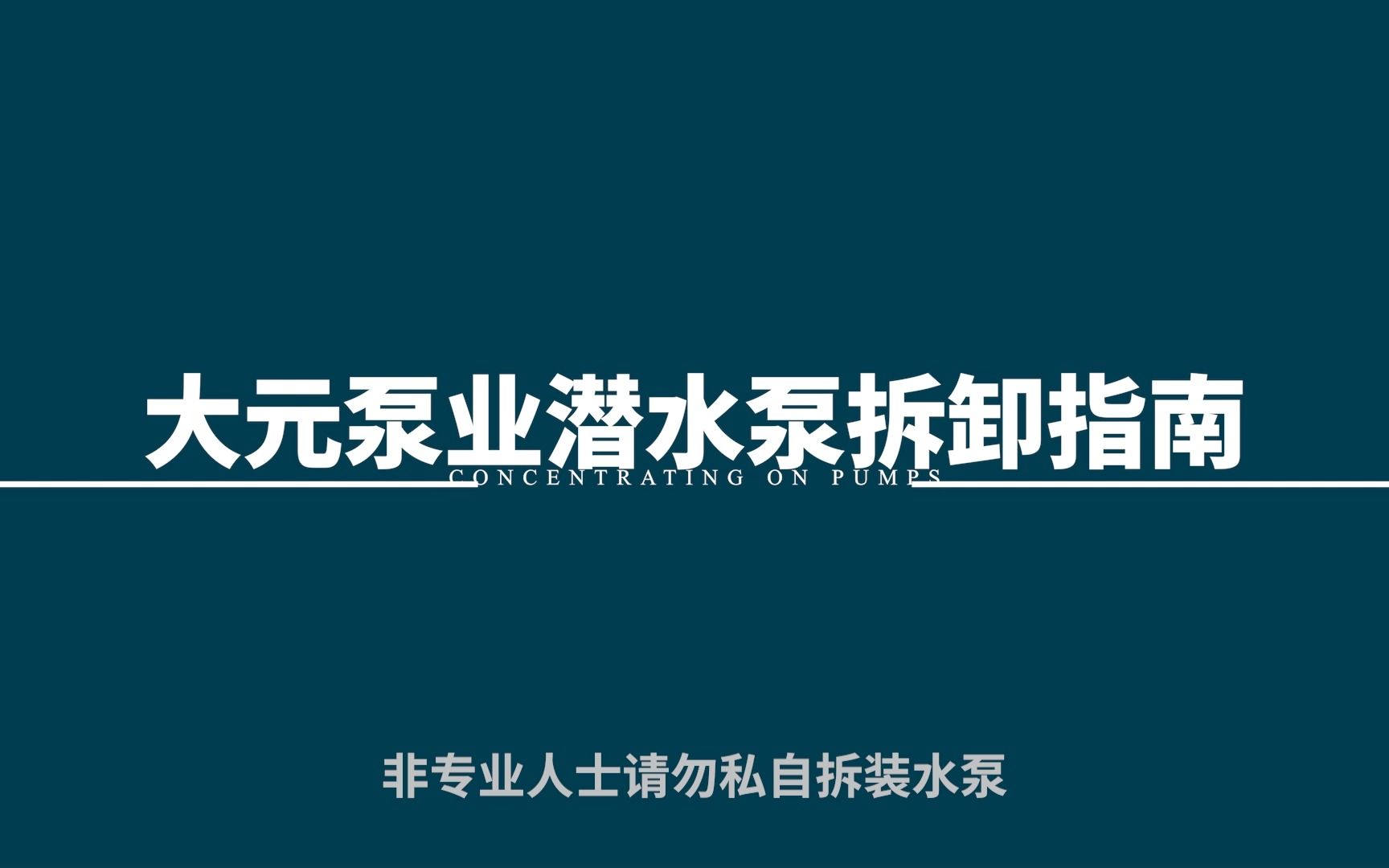 大元泵业A款潜水泵拆卸指南