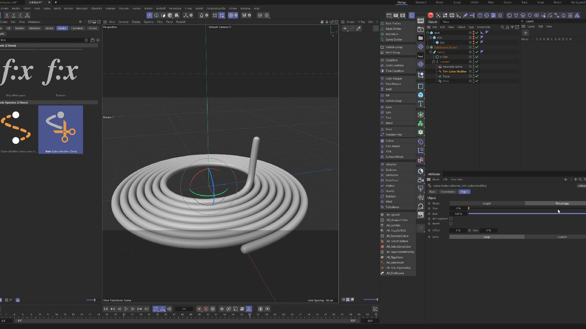 C4D_螺旋线控制