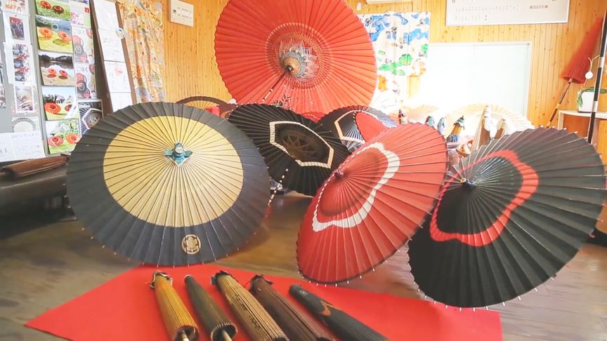 日本手工雨伞淀江伞制作过程,类似于油纸伞制作教程视频